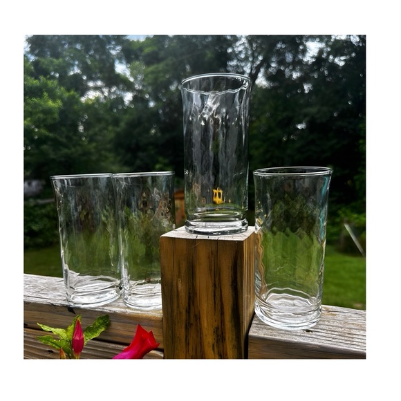 Libbey | Dining | Vintage Libbey Optic Swirl Clear 2 Oz Tumblers ...